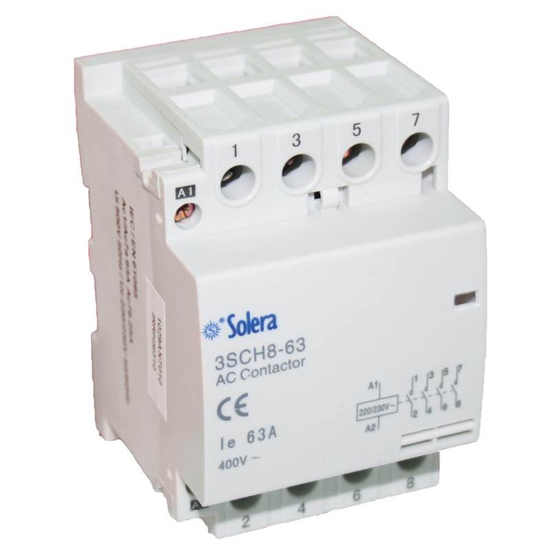 CONTACTOR MODULAR 4 ABIERTOS TETRAPOLAR,63A, 3 MÓD
